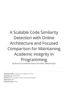 A Scalable Code Similarity Detection with Online Architecture and Focused Comparison for ...